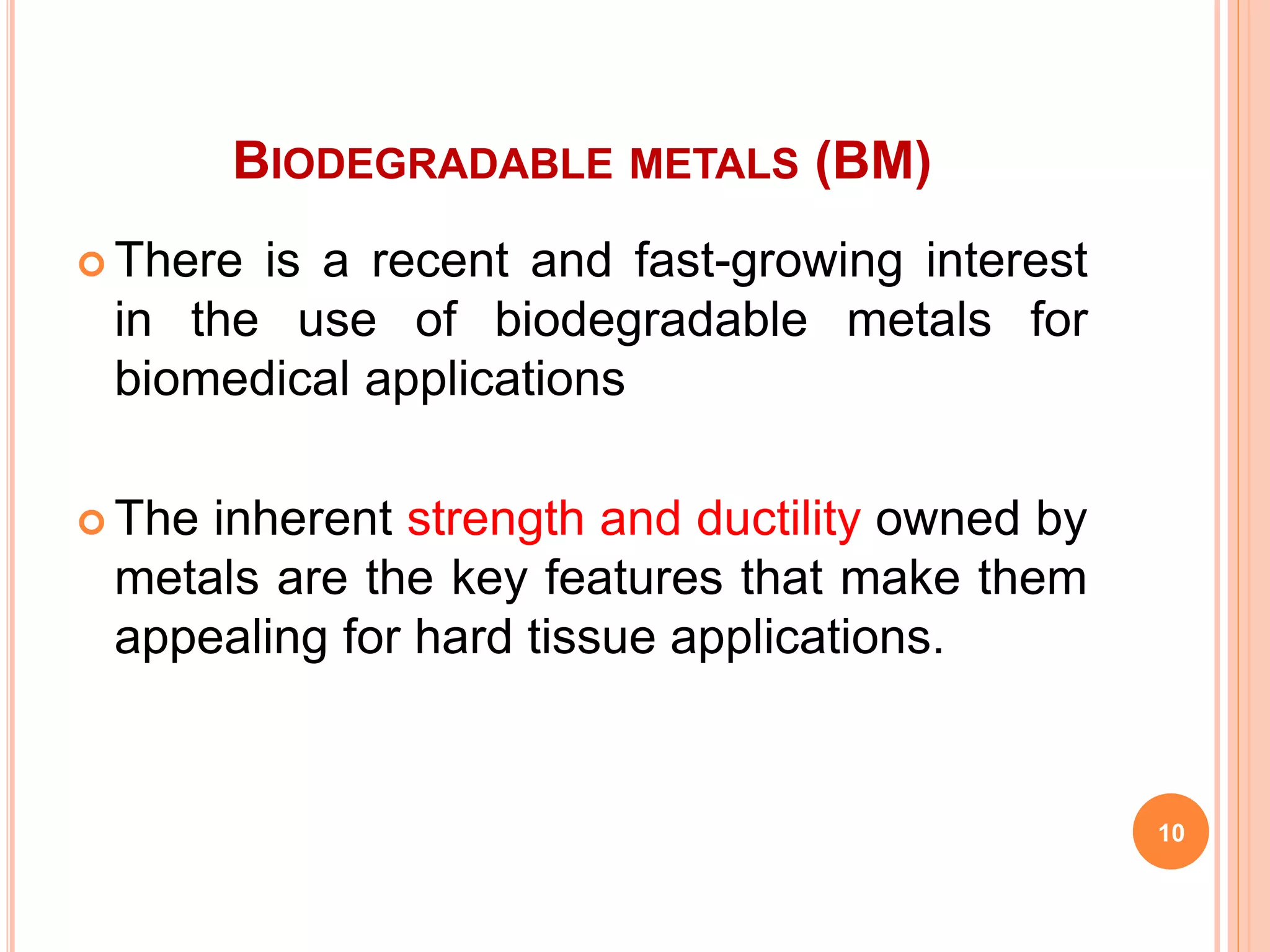 Biodegredable metals for bone regeneration | PPTX