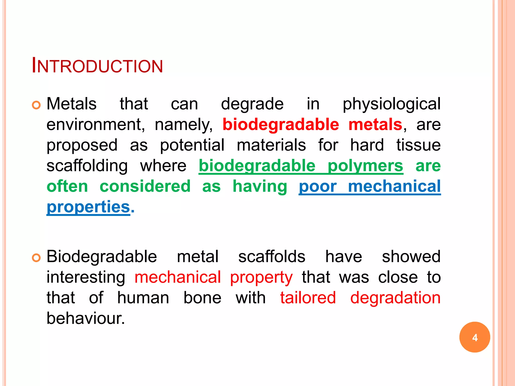 Biodegredable metals for bone regeneration | PPTX