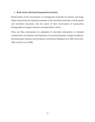Biodegradation of Organic Compound and Plastic Materials | PDF
