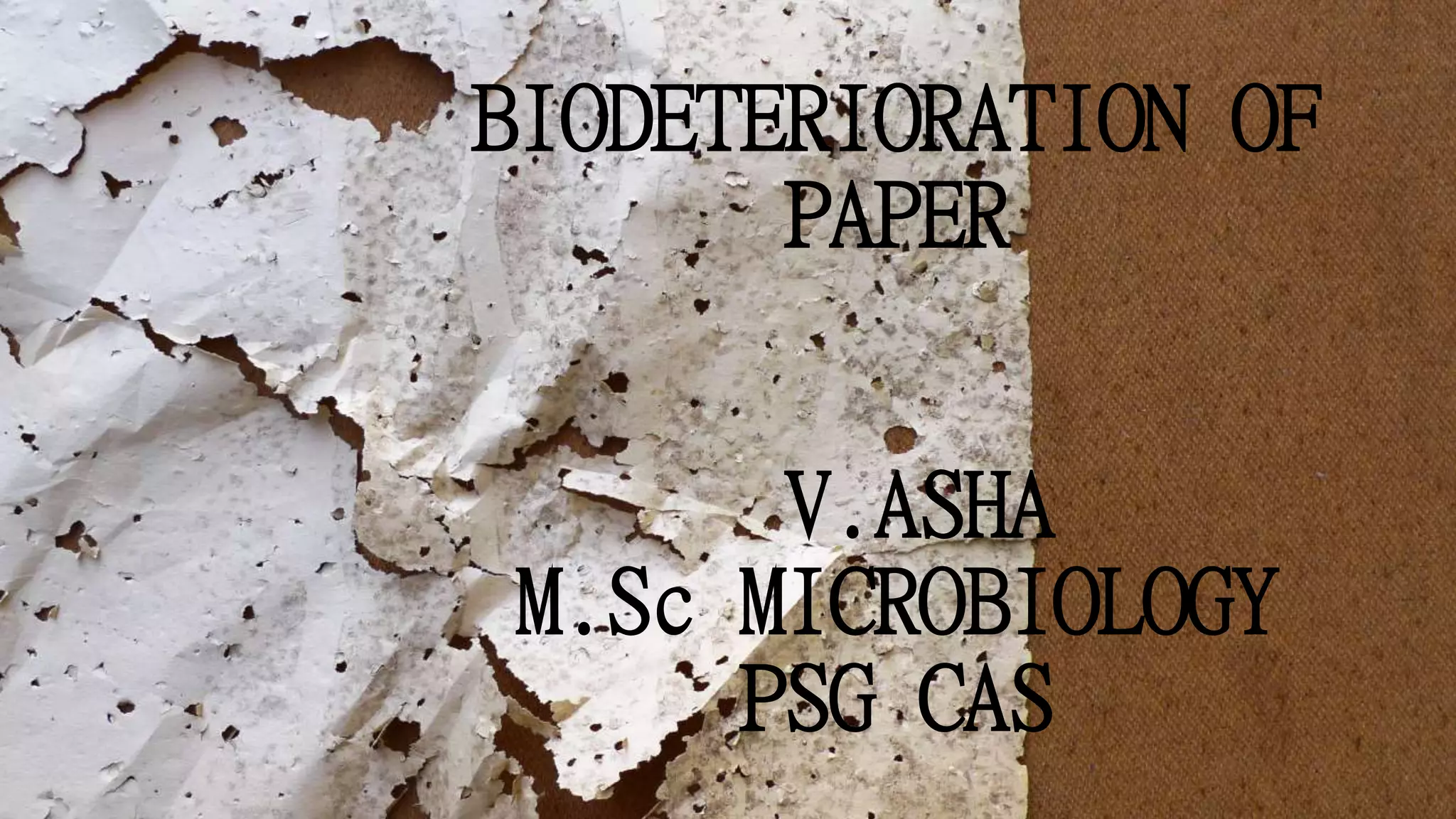 Biodeterioration of paper | PPTX