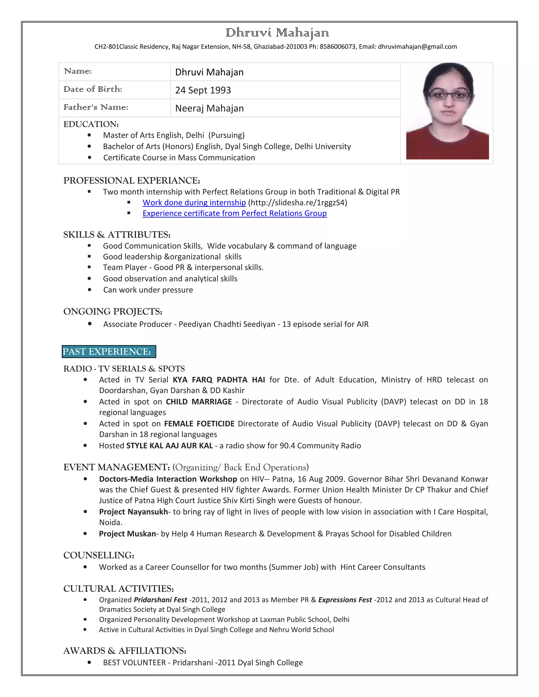 Bio dhruvi mahajan | PDF