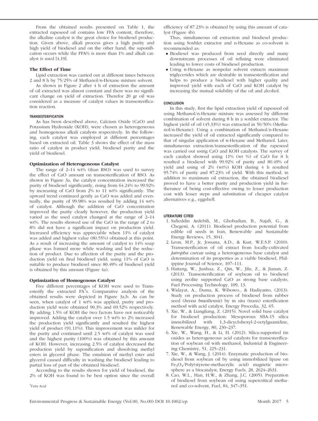 Simultaneous Extraction of Rapeseed Oil and Conversion to Biodiesel ...