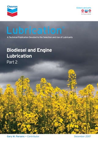 Biodiesel and engine lubrication 2 | PDF