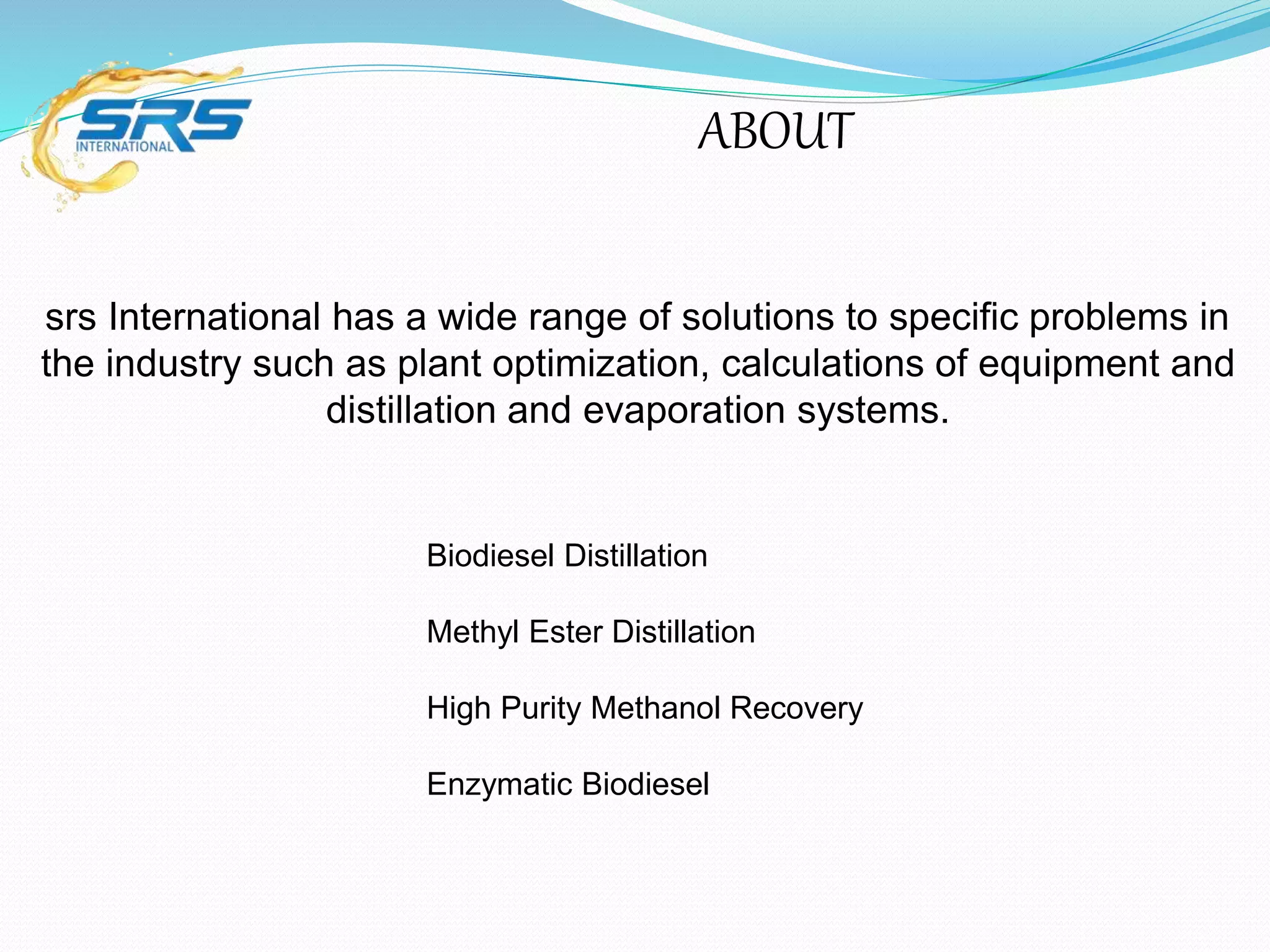 Biodiesel distillation | PPTX