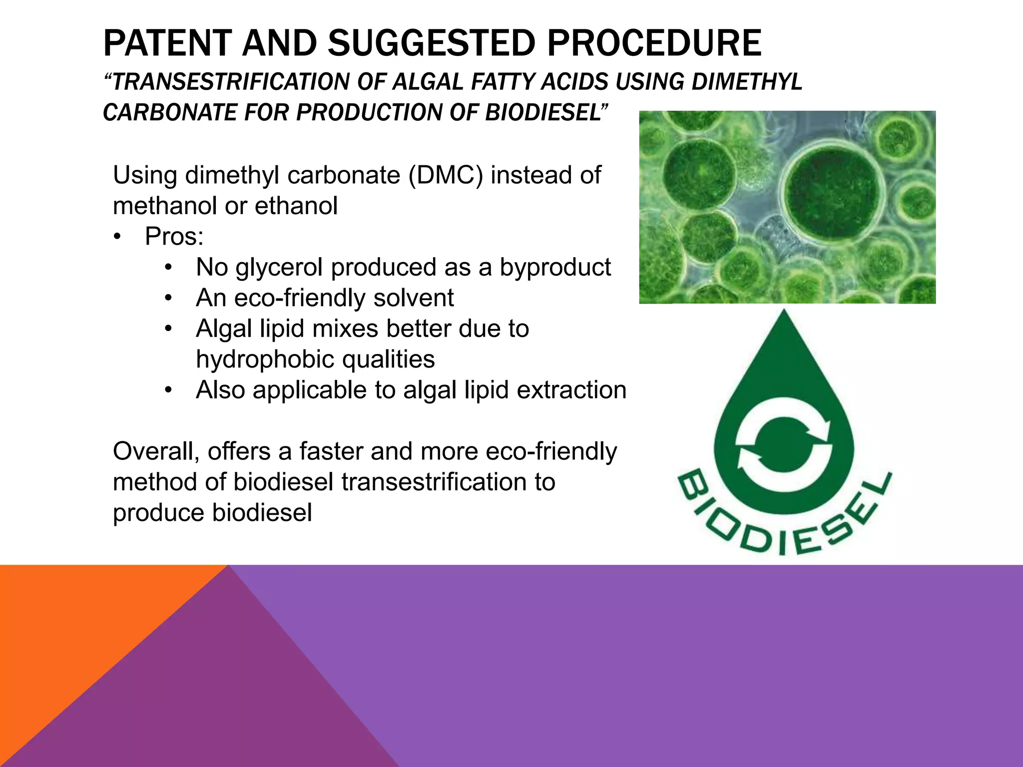 Biodiesel from algal oils | PPTX