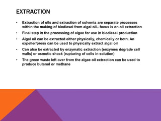 Biodiesel from algal oils | PPTX