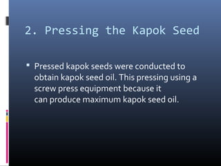 Biodiesel from kapok oil | PPT