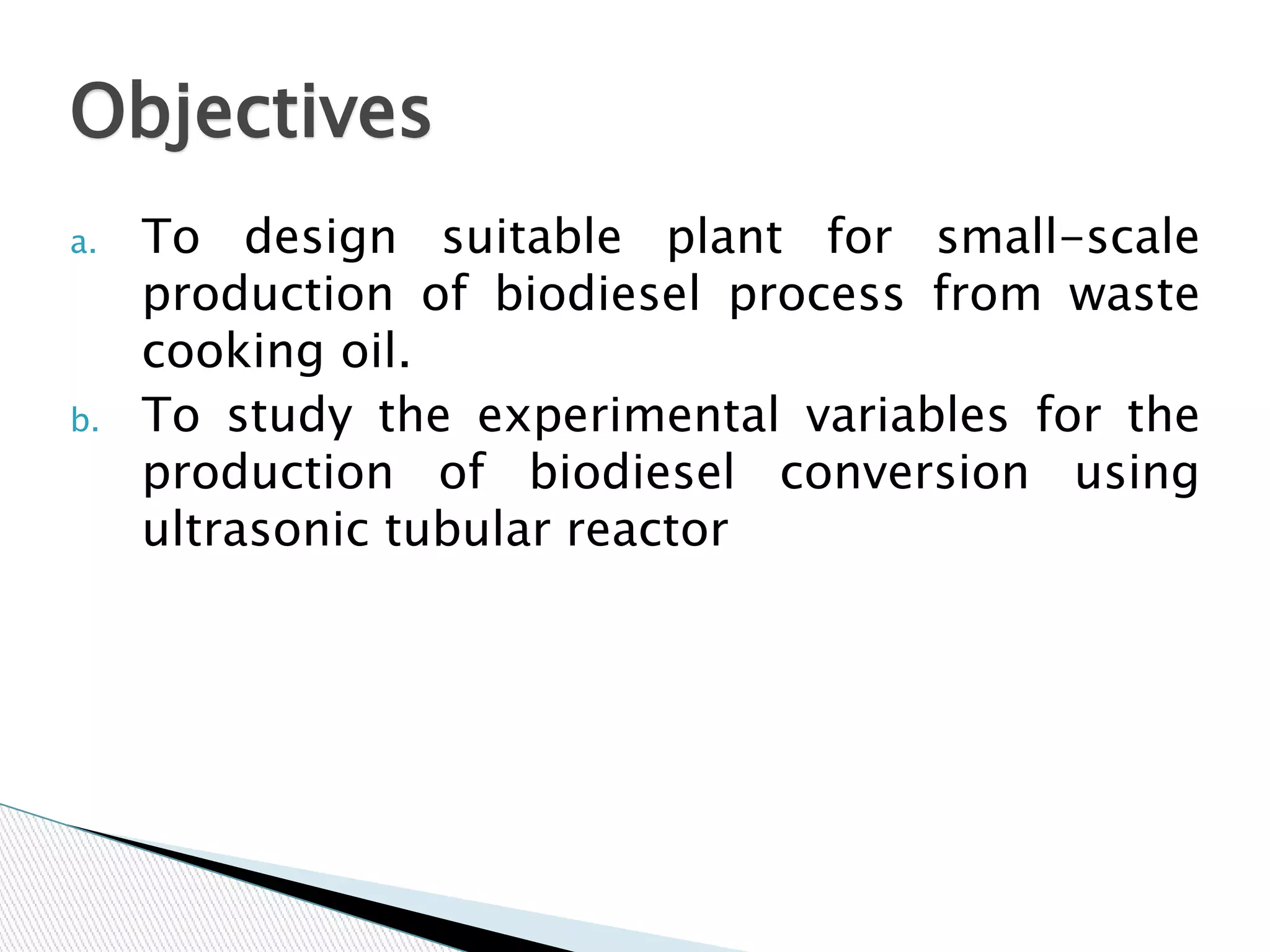 Biodiesel from waste cooking oil | PPTX