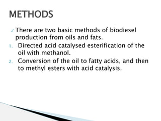 Biodiesel from waste cooking oil | PPTX