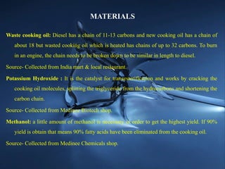Biodiesel from Waste Cooking Oil | PPTX