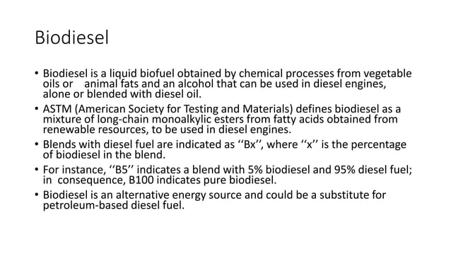 Biodiesel production and preparation techniques | PPT