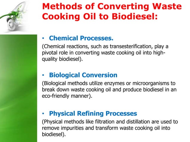 Biodiesel production from Waste Cooking Oil powerpoint project.pptx ...