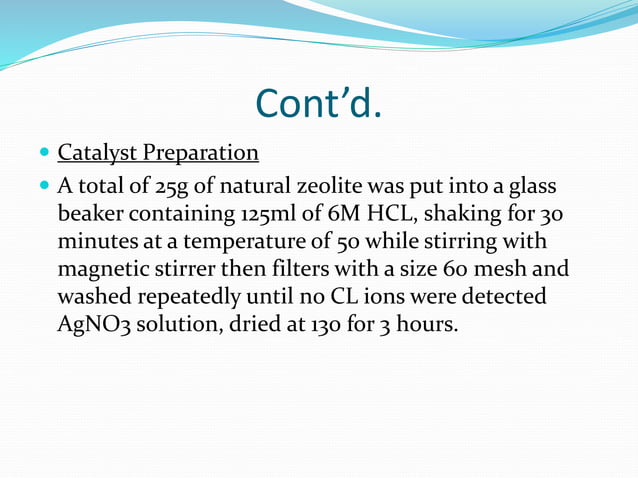 biodiesel production using clay catalyst.pptx | Chemistry | Science