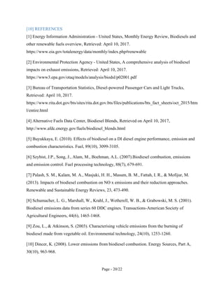 Performance of Biodiesel against Petroleum Diesel | PDF