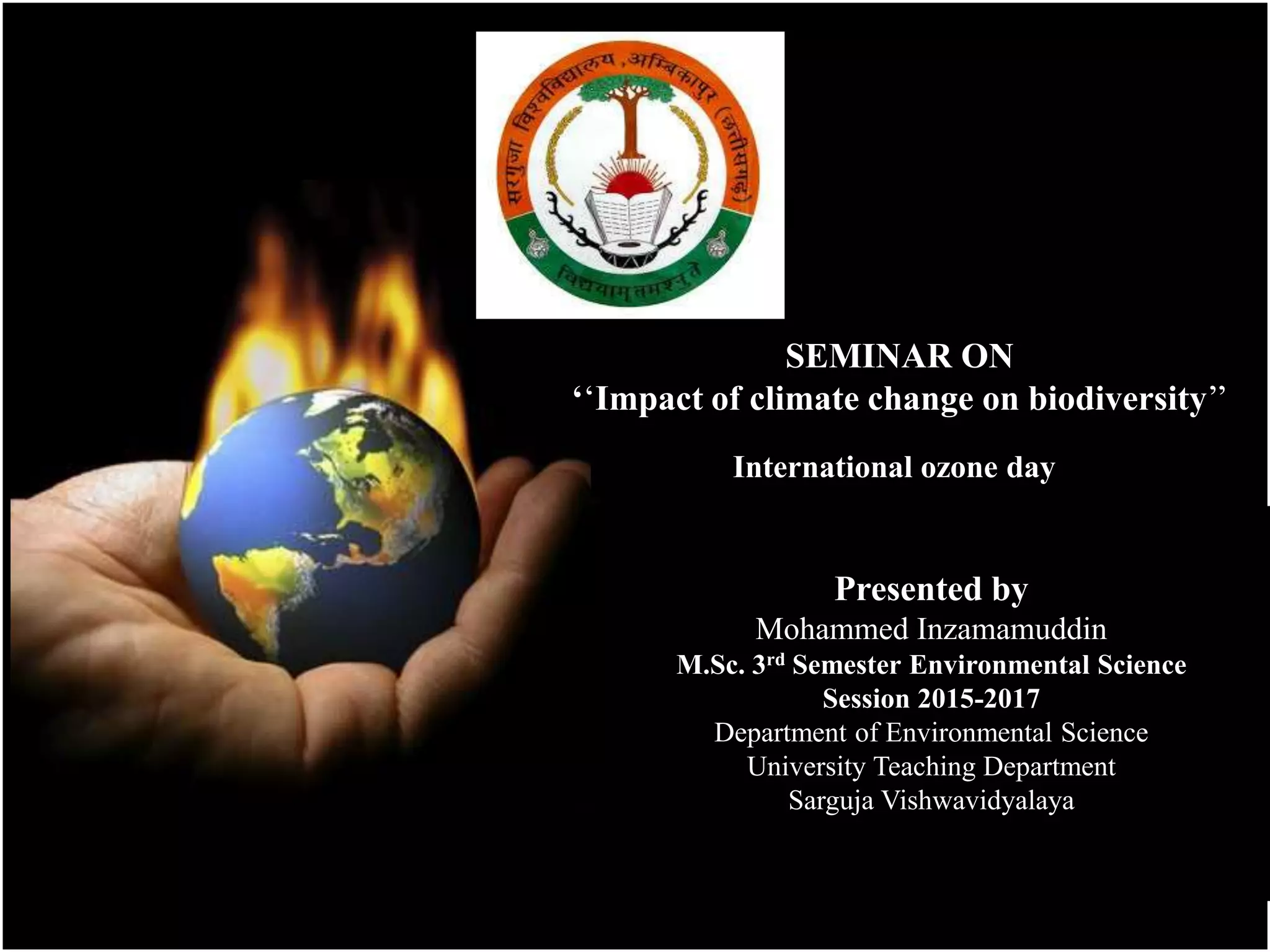 Impact of climate change on biodiversity | PPTX