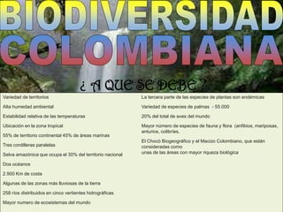 Biodiversidad colombia jr | PPTX