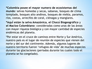 Biodiversidad en colombia restrepo | PPTX