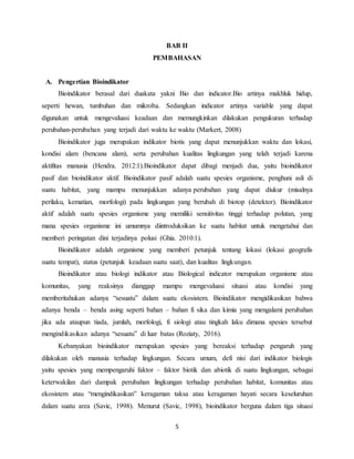 Biodiversitas bioindikator biologi | DOCX
