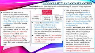 Biodiversity, importance and conservation | PPT