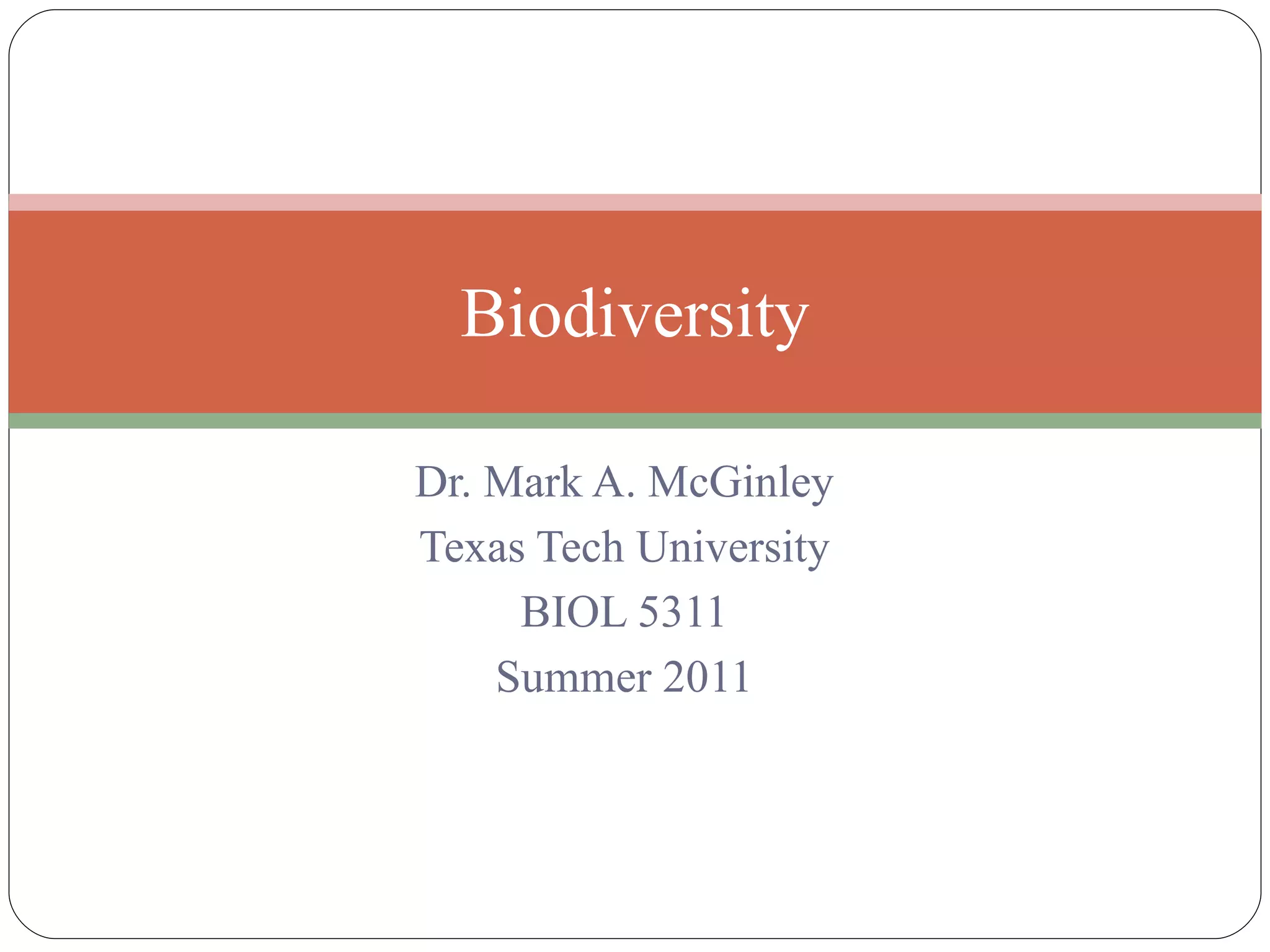 Introduction to Biodiversity | PPT