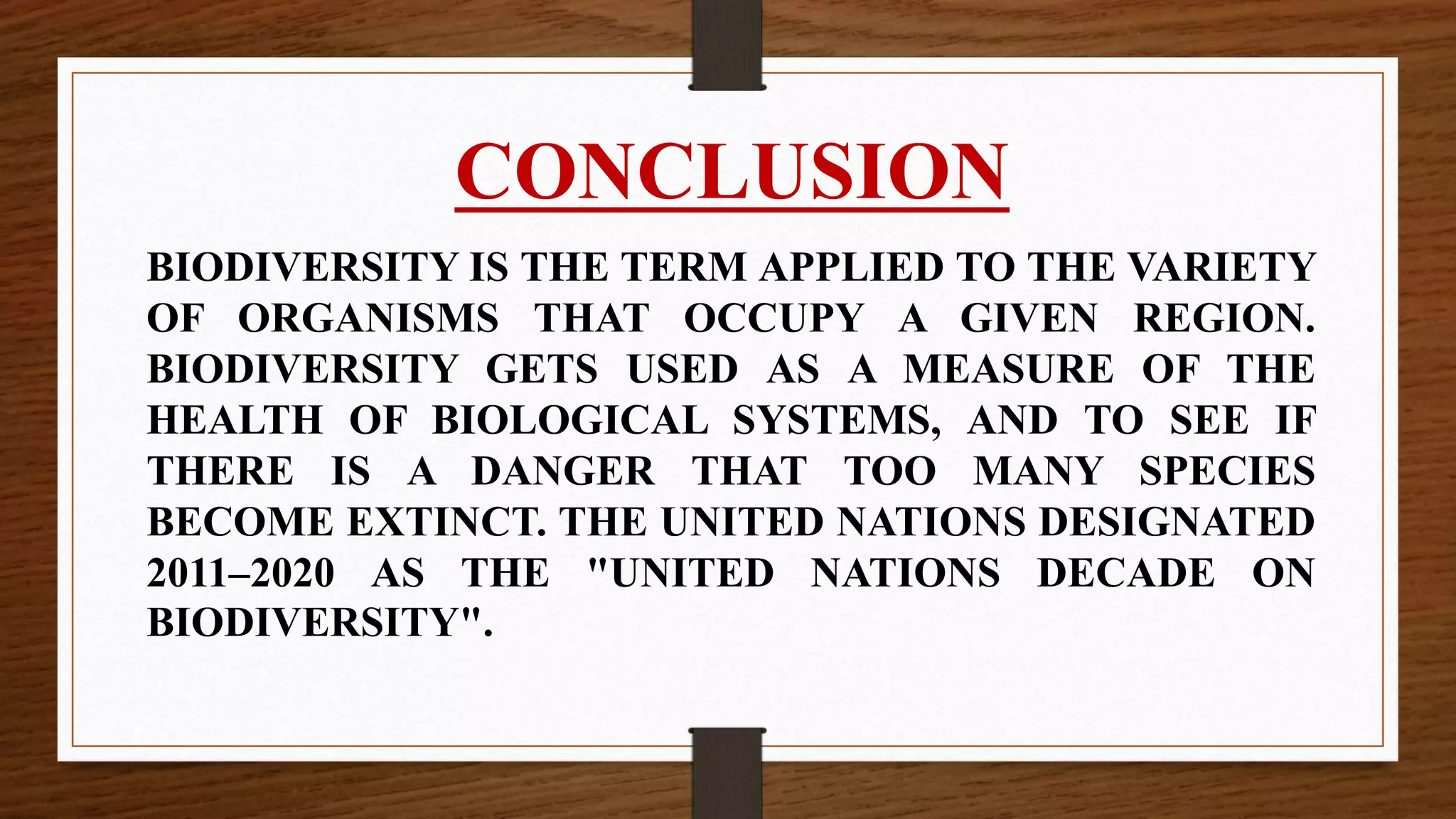 Biodiversity in sustainable development | PPTX