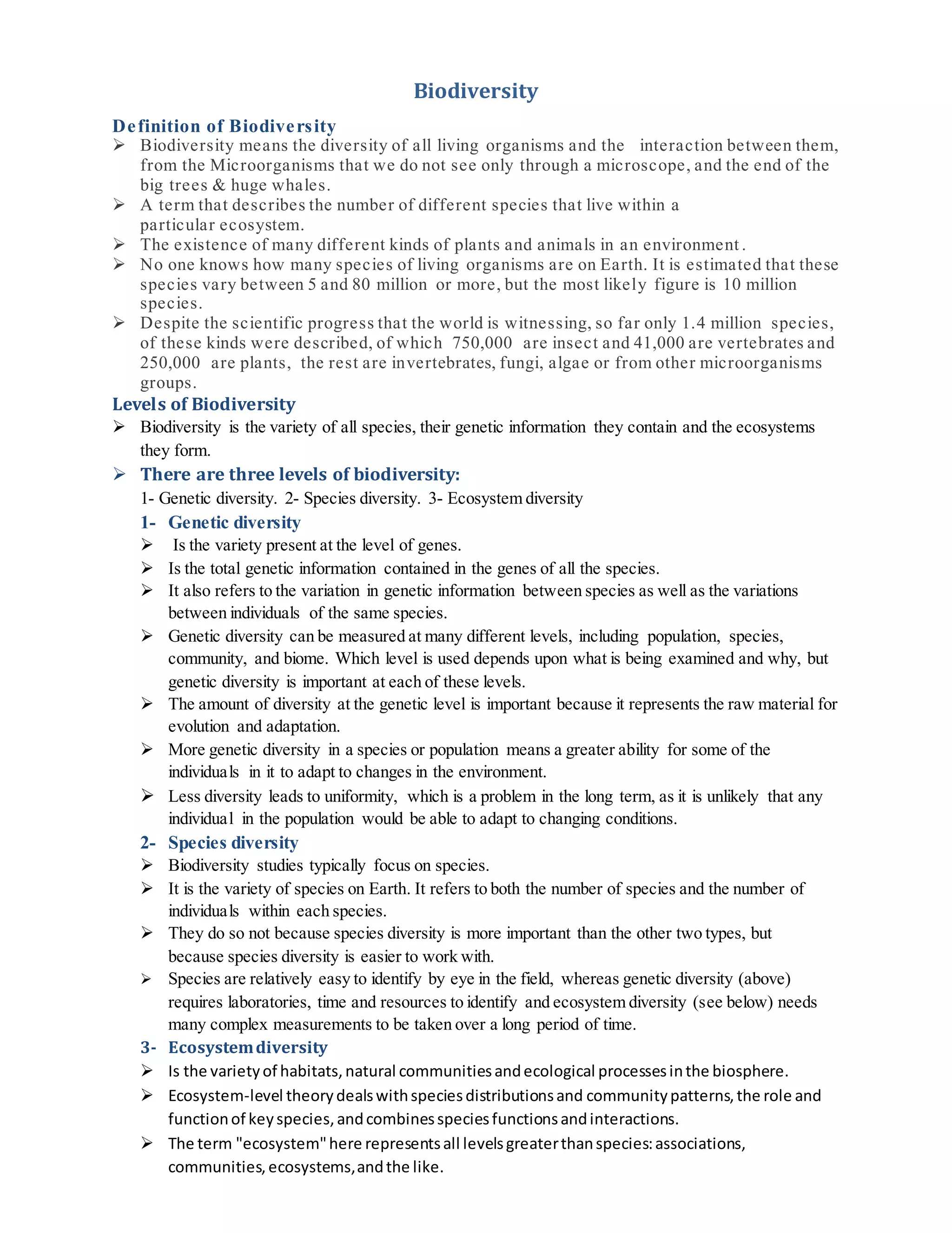 Biodiversity | DOCX