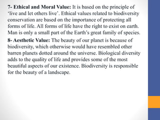 Biodiversity and its Conservation methods | PPTX