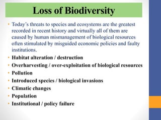 Biodiversity and its Conservation methods | PPTX