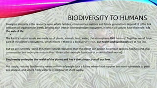 Biodiversity.pptx for scuence technology and society | PPTX