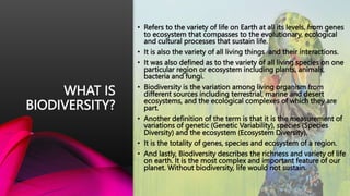 Biodiversity.pptx for scuence technology and society | PPTX