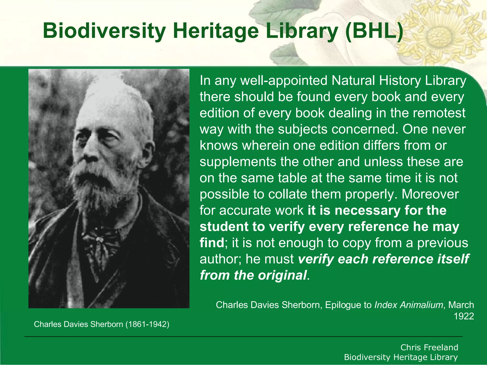 Biodiversity Heritage Library | PPT