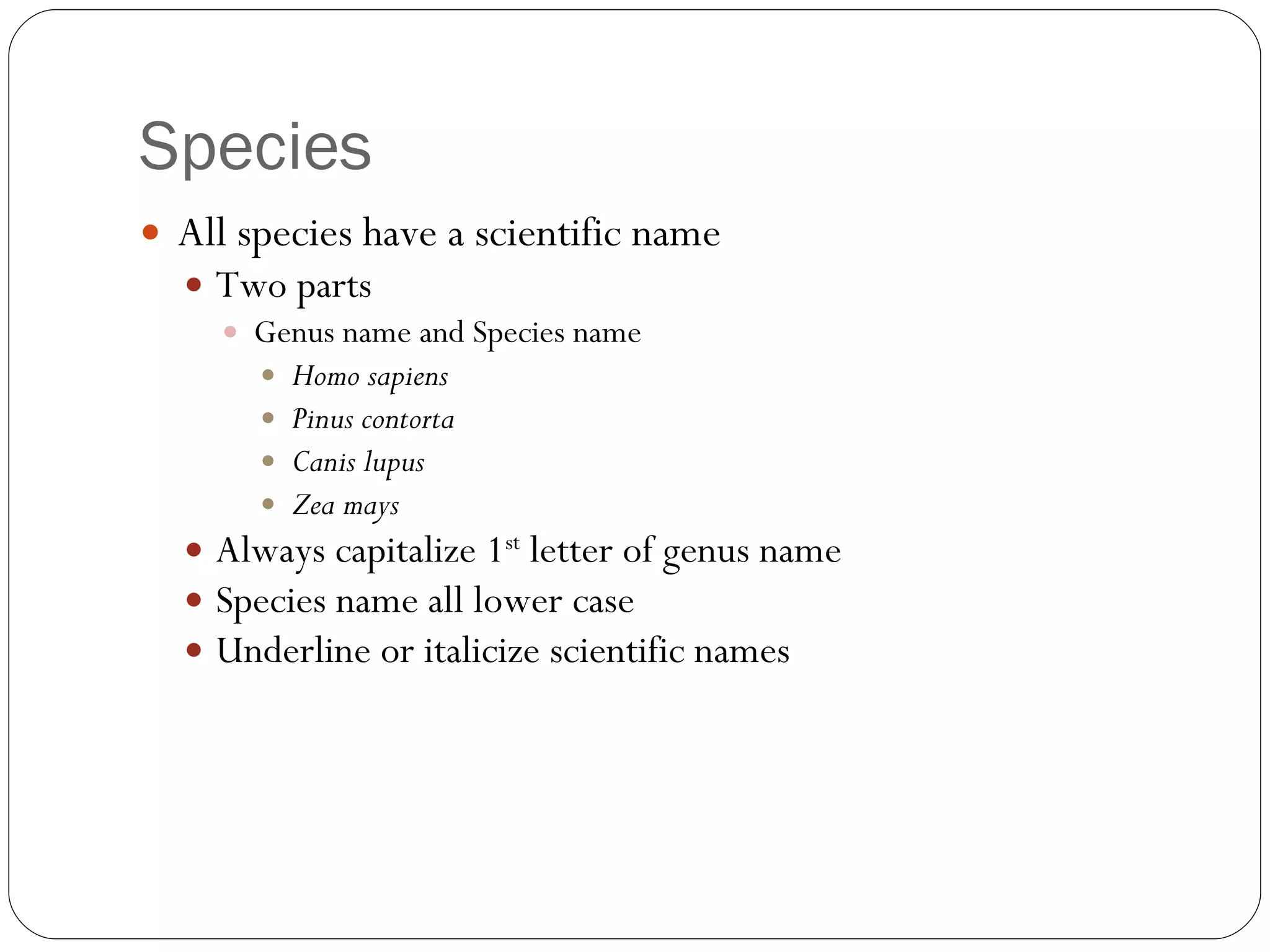 Biodiversity: Species, classification, importance | PPT
