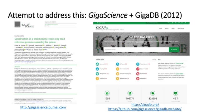 Scott Edmunds: A new publishing workflow for rapid dissemination of genomes using GigaByte ...