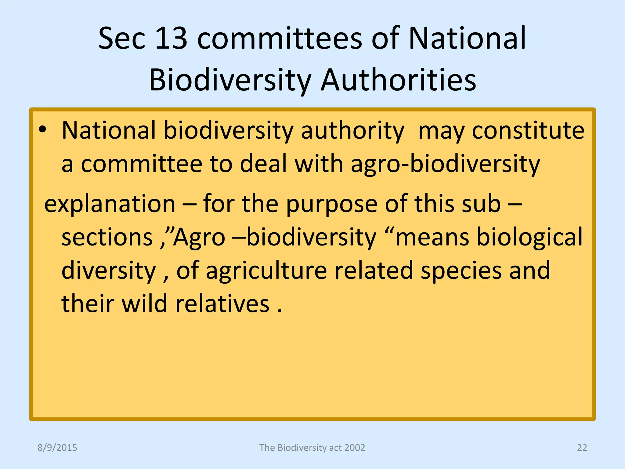 Biodiversity act 2002 | PPTX