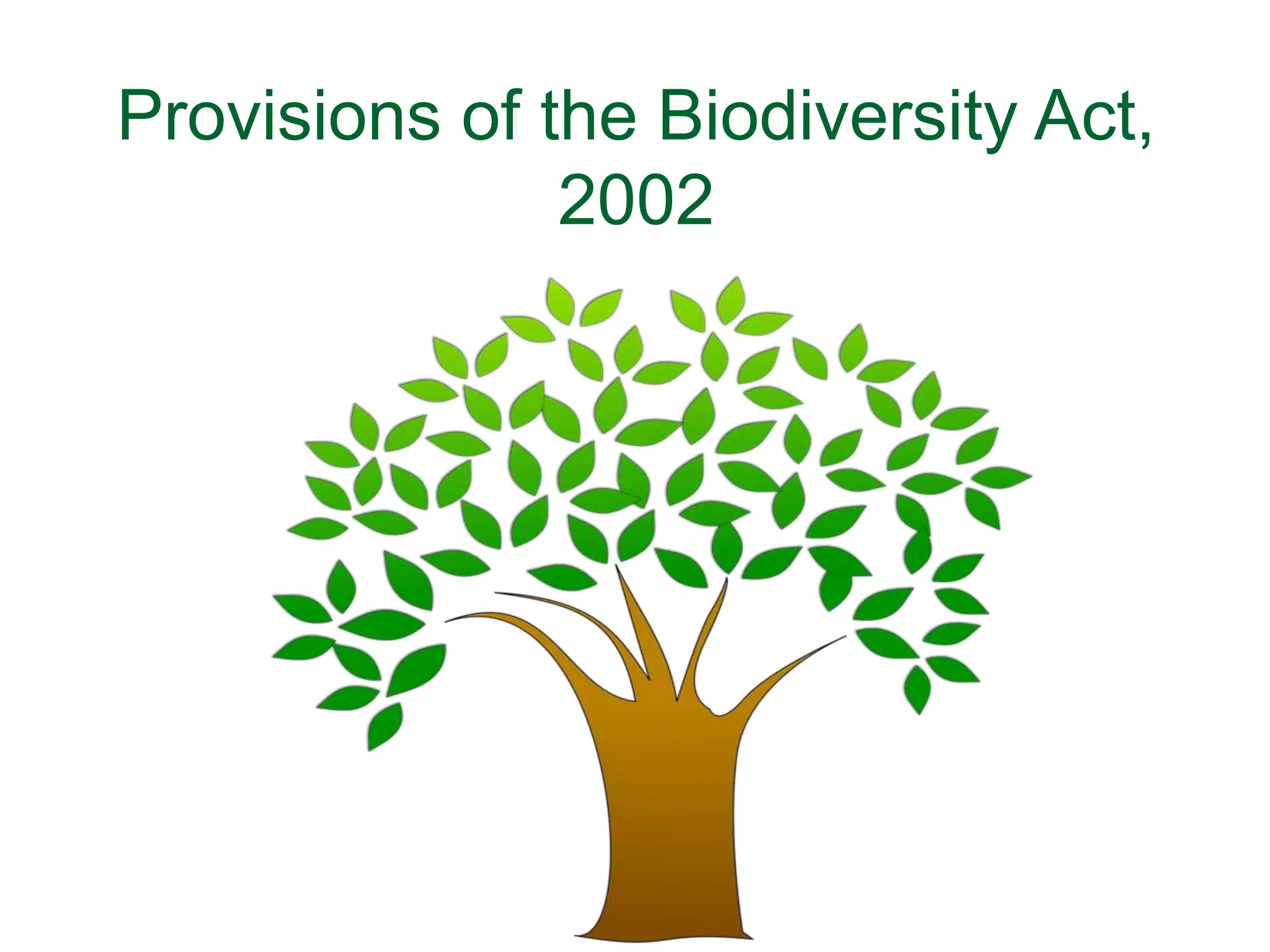 Biodiversity act, 2002 ppt | PPTX