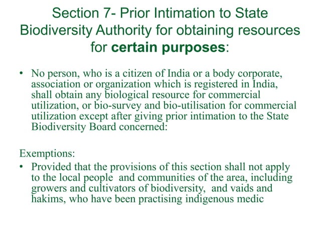 Biodiversity act, 2002 ppt | PPTX | Geography | Science