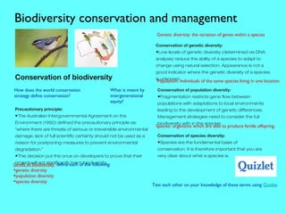VCE Environmental Science Unit 3: Biodiversity and conservation ...