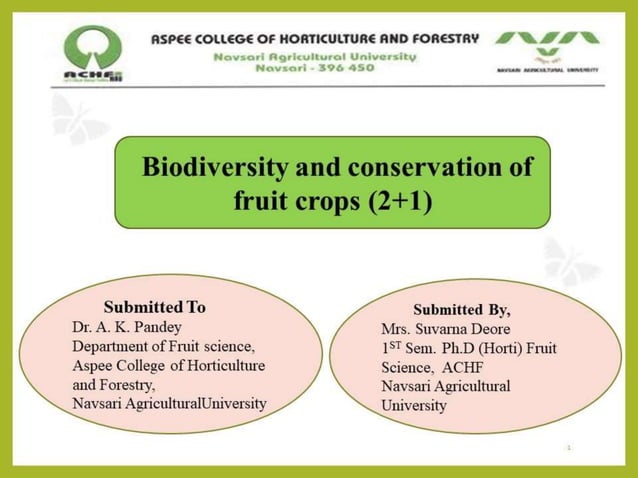 Biodiversity and Conservation of Fruit Crops.pptx