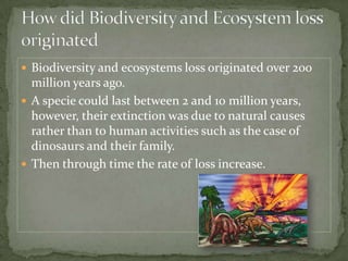 Biodiversity and Ecosystems Loss | PPTX