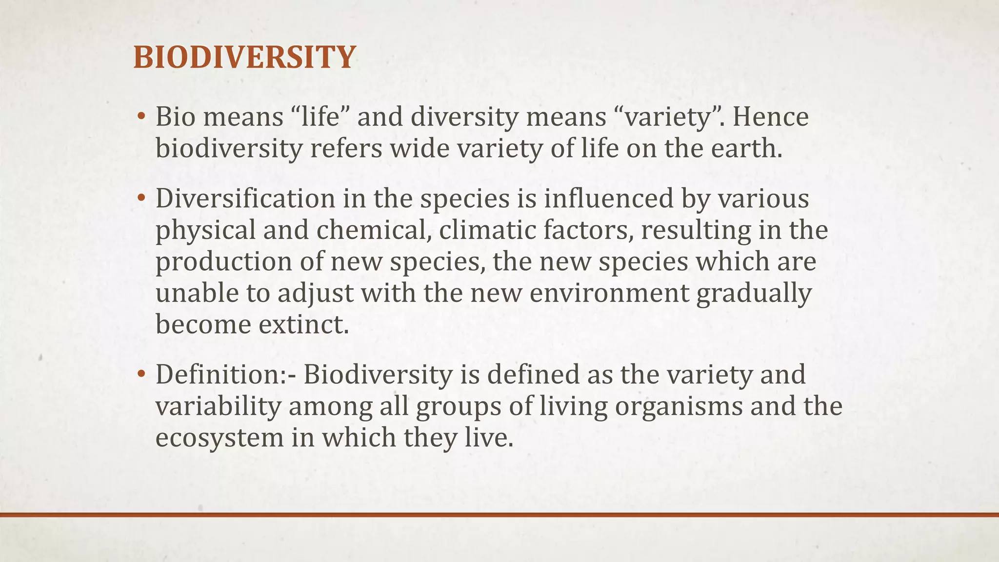 Biodiversity and its conservation | PPTX