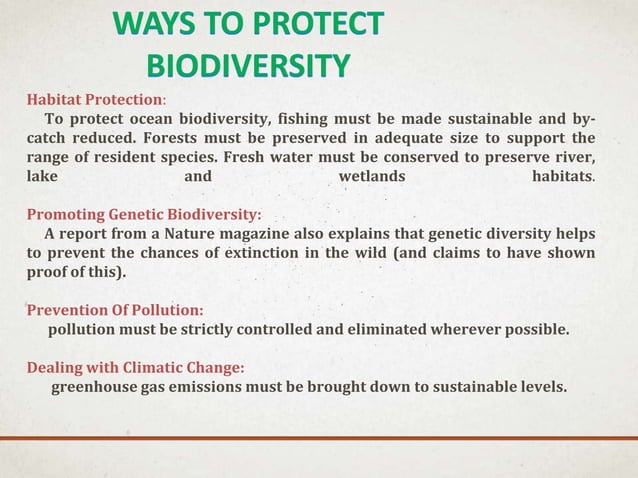 Biodiversity and its conservation | PPT