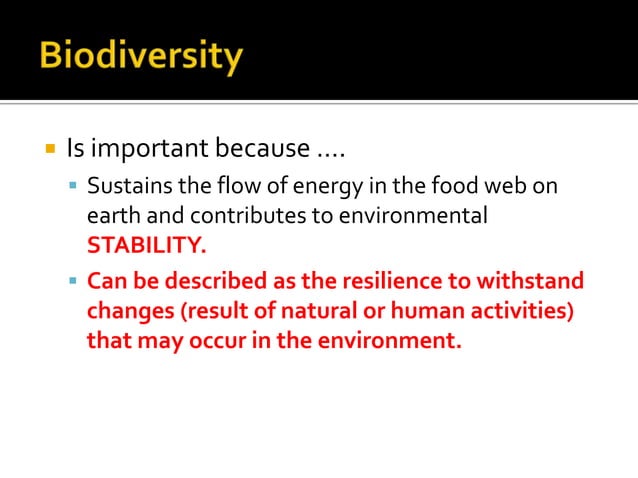 Biodiversity and stability | PPTX | Environment | Science