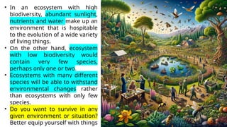 Biodiversity and stability.pptx for grade 10 | PPTX