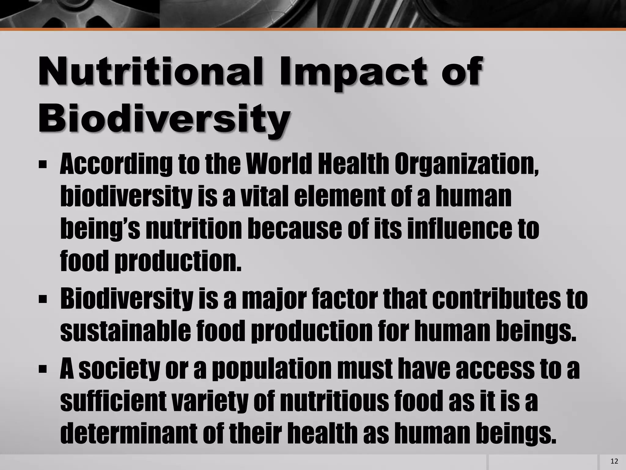 Biodiversity and the healthy society | PPTX
