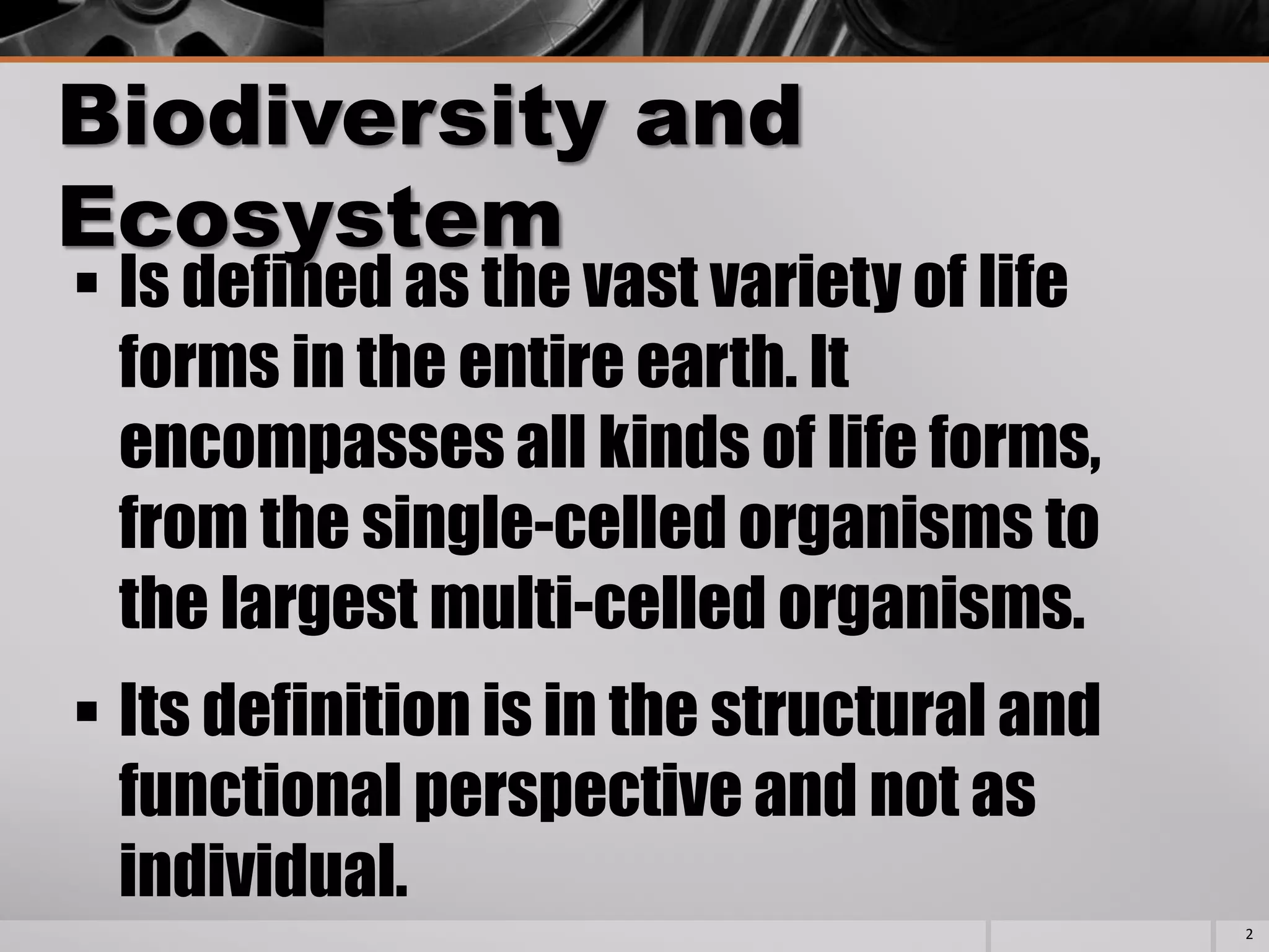 Biodiversity and the healthy society | PPTX