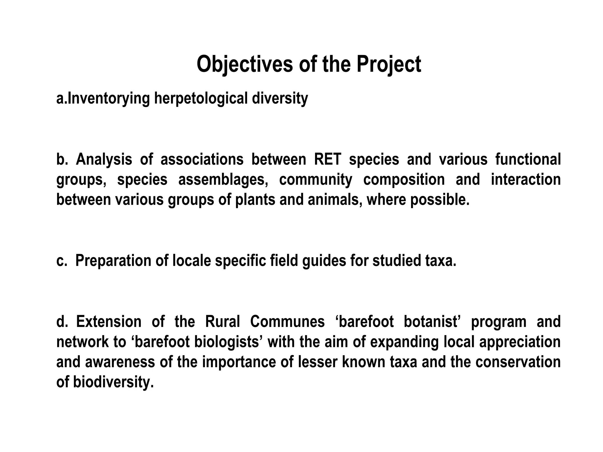 Biodiversity assessment 4 mpca | PPT