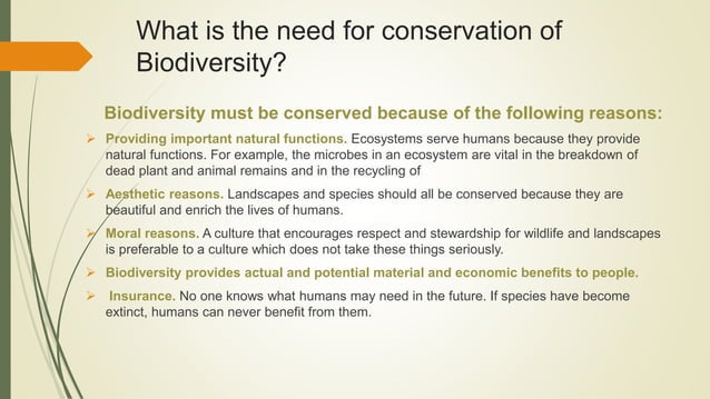 Biodiversity conservation | PPT