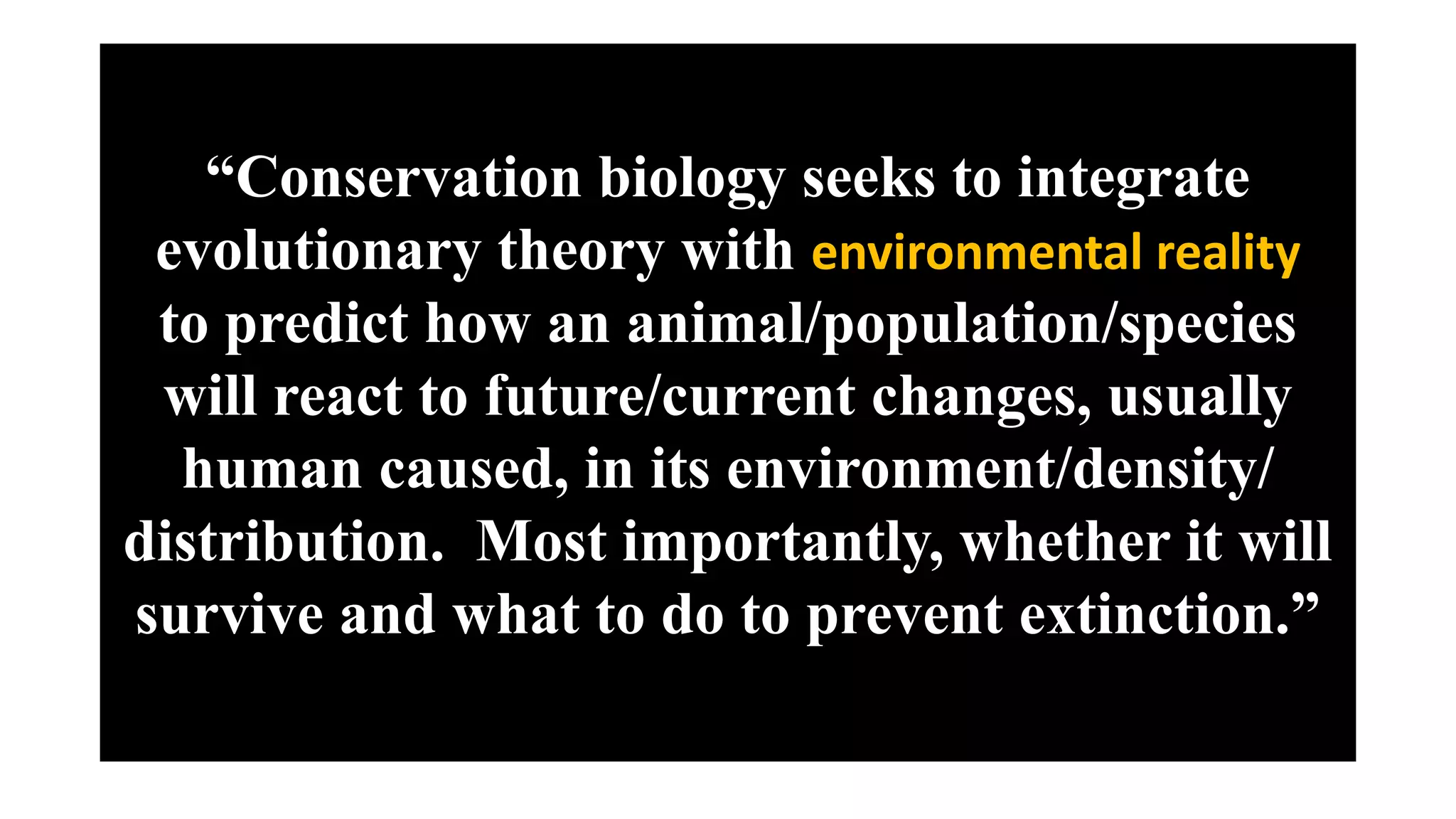 Biodiversity conservation , principles and characteristics ( by ...