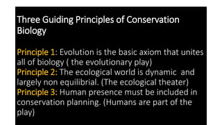 Biodiversity conservation , principles and characteristics ( by ...