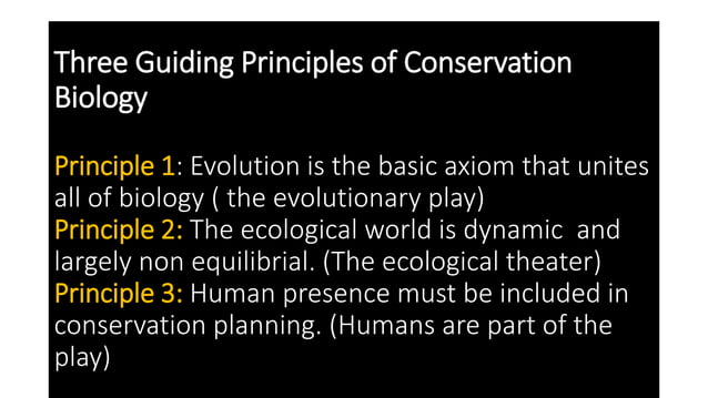 Biodiversity conservation , principles and characteristics ( by ...